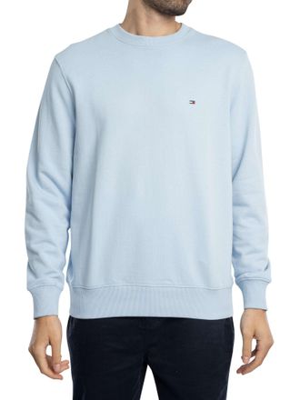 Tommy Hilfiger Herren Essential Terry Crewneck Mw0mw37237 Pullover-Sweatshirt, Blue (Breezy Blue), M