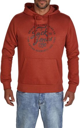 Jack & Jones Hoodie Herren Regular Fit JJEADRIAN Kapuzenpullover Pullover Sweater Print Braun 3XL, Größe:3XL, Farbe:Brandy Brown