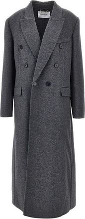 Victoria Beckham M&eacute;lange wool and cashmere long coat Woman 10