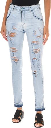 Met Slim Fit Distressed Denim Jeans - - Jeans - Damen - Blau - W27