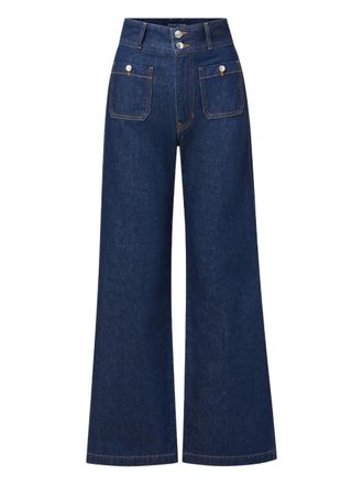 Veronica Beard Taylor High-Rise-Jeans mit aufgesetzten Taschen - Blau