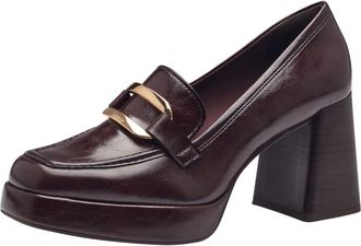 Tamaris Damen Trotteur Blockabsatz bequem; Merlot, EU 40