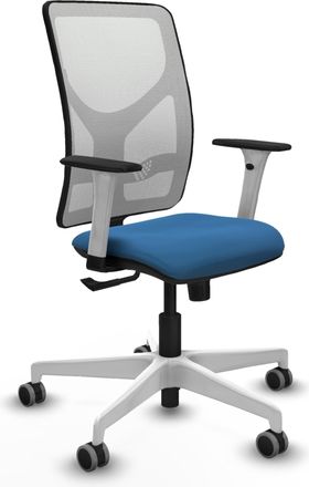 Piqueras y Crespo B&uuml;rostuhl, blau mit wei&szlig;en und schwarzen Armlehnen, h&ouml;henverstellbare Lendenwirbelst&uuml;tze, ausgestattet mit 3 Positionen und Schneideschaum, Wei&szlig;/Hellb