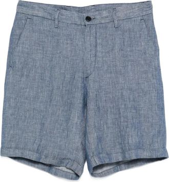 120% Lino Homme, Shorts, Bleu, Taille: S Short Bermuda en lin
