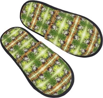 Generic Pantoufles En Coton Grenouille De Dessin Anim&eacute; Chaud Pantoufles DHiver Portative Chausson Hotel Pour Femmes Voyage Homme M