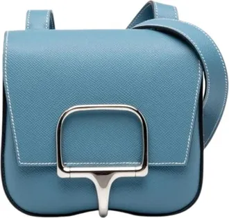 Herm&egrave;s Pre-owned Della Cavalleria Shoulder Bag - Femme - Pre-owned - Bleu - Taille: ONE Size