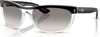 Ray-Ban Balorama Street Neat Sonnenbrillen Schwarz Auf Transparent Fassung Grau Glas 62-19