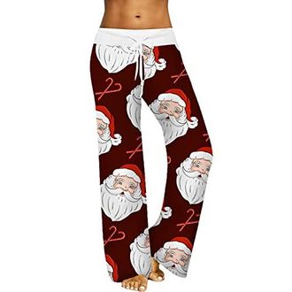 Generic Pantalon de pyjama long pour femmes moelleux : pantalon de pyjama pour femmes long No&euml;l dr&ocirc;le pyjama pantalons imprim&eacute;s de No&euml;l pantalons de loisirs p