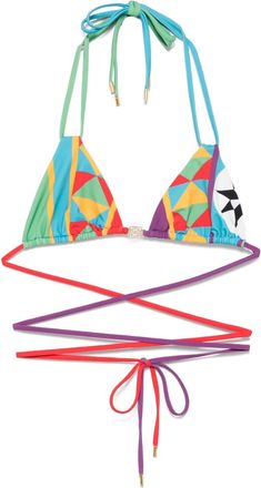 Loewe x Paula Ibiza Bikinioberteil mit geometrischem Print - Rot