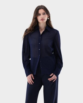 van Laack Hemdluse mit Jacquard-Fischgrat