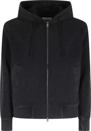 Circolo 1901 Homme, Vestes, Noir, Taille: L Full Zip Sweat &agrave; capuche