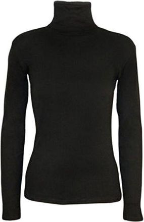 WearAll Pull à Manches Longues et à col roulé - Hauts - Femmes - Noir - 36-38