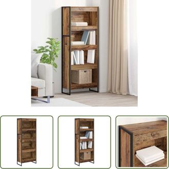 vidaXL Meuble de salon industriel - Biblioth&egrave;que Bois Ancien 80 x 30 x 155 cm Bois ding&eacute;nierie