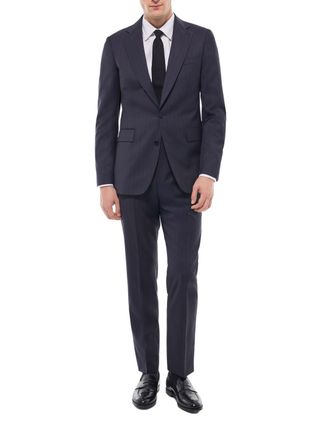 Fursac Costume ajust&eacute; en twill de laine ray&eacute; - Taille 46 - Homme