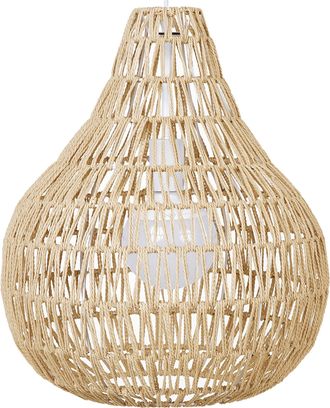 Beliani Moderne H&auml;ngelampe aus sandbeigem Papiergeflecht Molopo