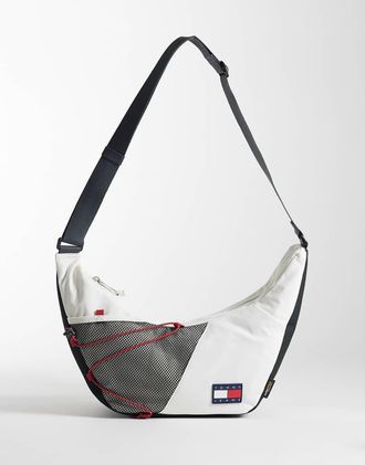 Tommy Jeans Outdoors - Sac bandouli&egrave;re - Cr&egrave;me et gris-Blanc