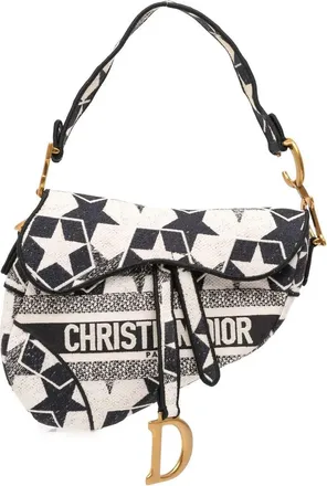 Dior Hobo Bags - Embroidered Canvas Stars Saddle Bag - Gr. unisize - in Weiß - für Damen