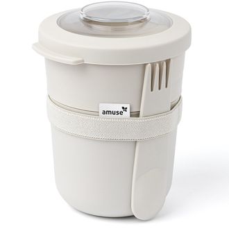 Amuse Society M&uuml;slibecher To Go | 450ml + 150ml | ideal f&uuml;r Overnight Oats, Granola, Meal Prep | Joghurtbecher To Go, Porridge Becher To Go | Geeignet f&uuml;r Gefrierfa