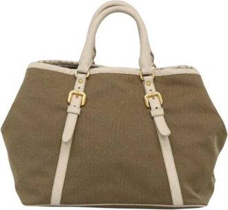 Prada Pre-owned Toile sacs-prada - Femme - Pre-owned - Beige - Taille: ONE Size