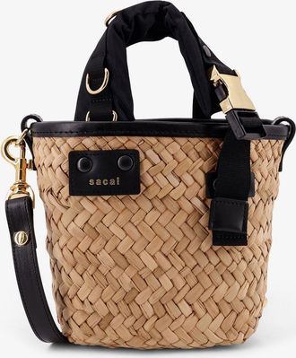 sacai Raffia and leather crossbody bag - SACAI - gender_Woman