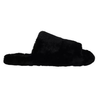 Dolce & Gabbana Schwarze Sandalen aus Polyester-Kunstfell - - Shoes - Herren - Schwarzk - 44 1/2 EU