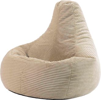 Icon Brand Dalton Sitzsack Cord, Beige, Gaming Sitzsack Erwachsene mit F&uuml;llung, Bean Bag, Cord Sessel, Lounge Sessel, Lounge Stuhl, Schlafzimmer, Wohnzimmer, Woh