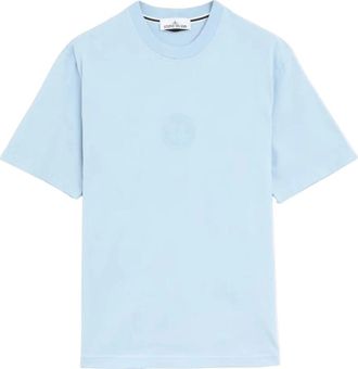 Stone Island Homme, Tops, Bleu, Taille: XL T-Shirt Imprim&eacute; Camouflage Boussole