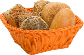 Westmark Saleen Mehrzweck-Korb, Gastrotauglich, Quadratisch, 23 x 23 x 9 cm, Kunststofffaser, Orange, 02096501101