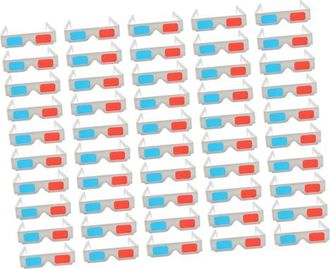 Valiclud 50 pièces Lot de Lunettes Carton Rouge et Bleu pour Films Jeux et Magazines Légères et Portables pour Garçon Fille et Adultes