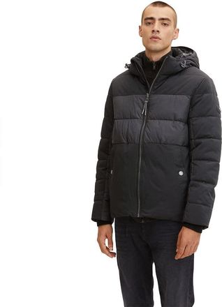Tom Tailor Herren Puffer Jacke mit Kapuze 1032481, 29999 - Black, XL