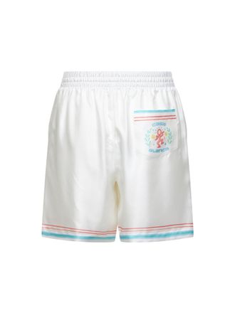Casablanca Mens White Silk Twill Dance Joy Shorts
