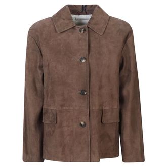 Max Mara Femme, Vestes, Brun, Taille: 38 FR Button Patch-Pocket Jacket