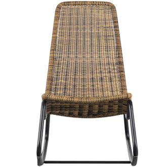 Woood Tom Schaukelstuhl Outdoor Naturel - Schaukelsessel Schwingsessel aus Wasserfestem Rattan Relaxstuhl Gartenstuhl f&uuml;r Garten und Terrasse