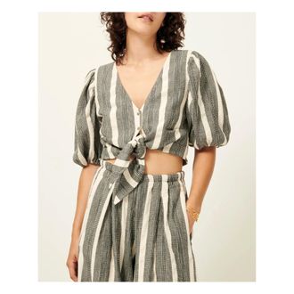 Sessun Blouse Aurea Rayures Coton Bio et Recycl&eacute; Sess&ugrave;n