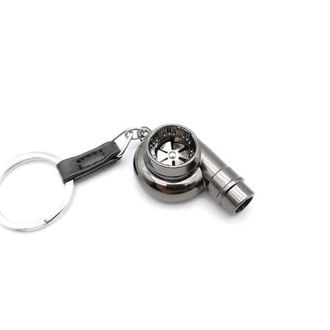 Generic Porte-cl&eacute;s de voiture turbo unique avec son, mini porte-cl&eacute;s turbo auto, breloques de sac, pi&egrave;ces automobiles, pendentifs cadeaux, Noir, taille unique