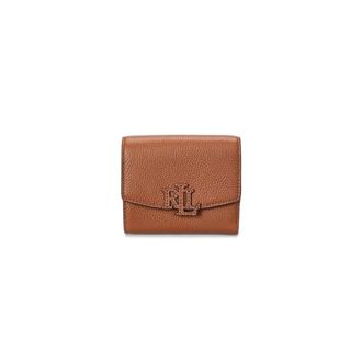 Ralph Lauren Femme, Accessoires, Brun, Taille: ONE Size Cameryn Pebbled Leather Small Flap Wallet