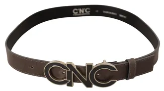 Costume National Womens Brown Letter Logo Buckle Belt