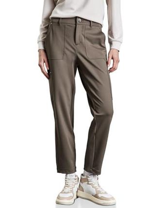 Street One A378673 Pantalon Cargo en Jersey sergé, Marron Muddy, 42W / 28L Femmes