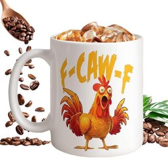 Generico Tasses &agrave; caf&eacute; amusantes - Verre &agrave; lait avec impression coq anim&eacute;, tasses en c&eacute;ramique de 350 ml avec animaux - Pour enfant, ami, maman, f&ecirc;te de vacanc