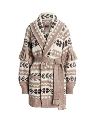Ralph Lauren GEO-MOTIF WOOL-BLEND SHAWL CARDIGAN