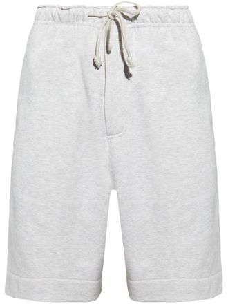 Yohji Yamamoto short à logo imprimé - Gris