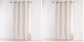 Douceur d'Int&eacute;rieur Absolu &Ouml;senvorhang, Mikrofaser, einfarbig, Polyester, Polyester, Natur, 140 cm x 260 cm (Packung mit 2)