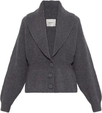Lisa Yang Geknöpfter Cardigan mit Schalkragen - Grau