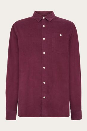 Knowledge Cotton Apparel Herren vegan Hemd Corduroy Regular Fig Maroon