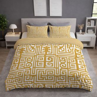 Generic Bettw&auml;sche 140 x 200 cm 2teilig Gelb - Bettbezug 140 x 200 cm 2er Set mit Kissenbez&uuml;ge 80x80 cm Atmungsaktiv Leicht Anti-Pilling bettw&auml;sche mit Rei&szlig;ve