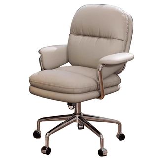 Generic Hochlehner-Schreibtischstuhl,Homeoffice-Stuhl,moderner h&ouml;henverstellbarer B&uuml;rostuhl Drehrollen,Gaming-Sessel aus Leder Wohnzimmer Schlafzimmer(Khaki)