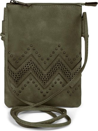 styleBREAKER Umh&auml;ngetasche Mini Umh&auml;ngetasche ZickZack Cutout Nieten