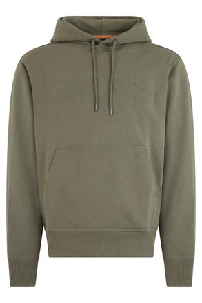 HUGO BOSS Logo-Embossed Cotton Hoodie - Green