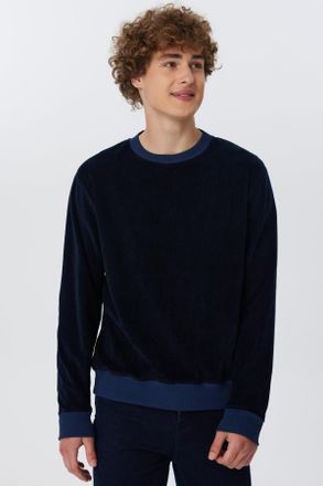 Leela Cotton Herren vegan Sweatshirt Corduroy Mitternachtsblau