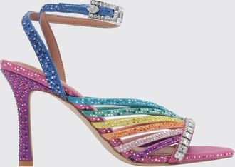 Kurt Geiger Mehrfarbig gestreifte Sandalen mit Strass und Stiletto-Absatz